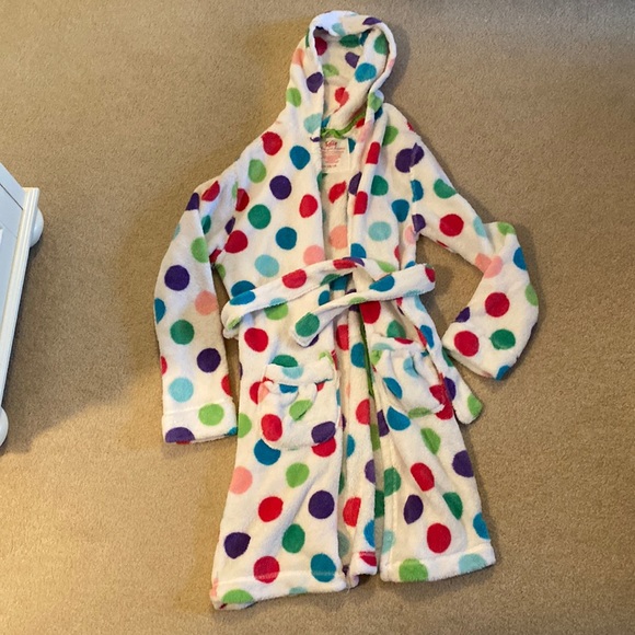 Justice | Pajamas | Justice Hooded Polka Dot Plush Robe | Poshmark